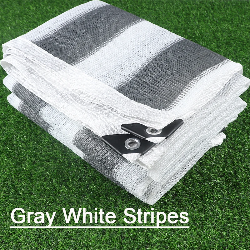 Thicken-Grey-and-White-Stripe-Sun-Shade-Net-Outdoor-Sunshade-Net ...