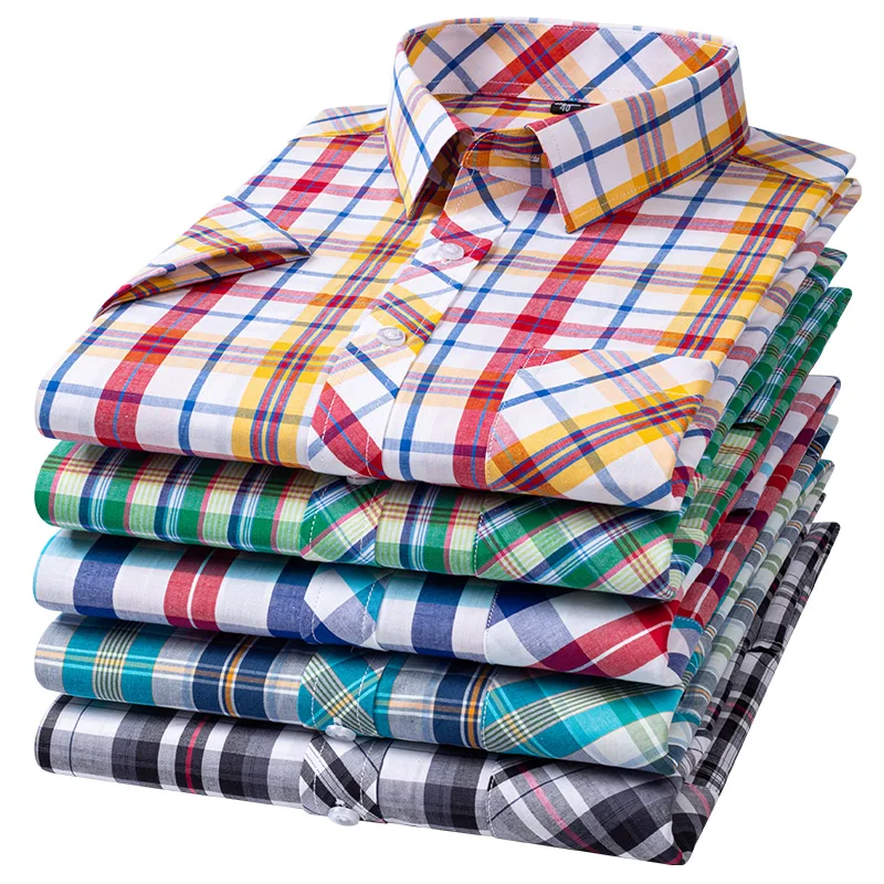 Men Casual Shirts Plaid Collar Mens Shirt Slim | Checkered Shirts ...