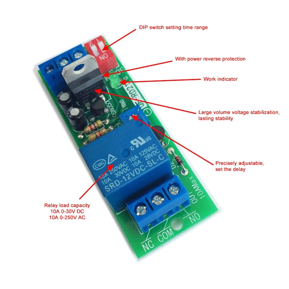 5V-12V-24V-Power-Off-Delay-Disconnect-Relay-Module-Power-Off-Delay ...