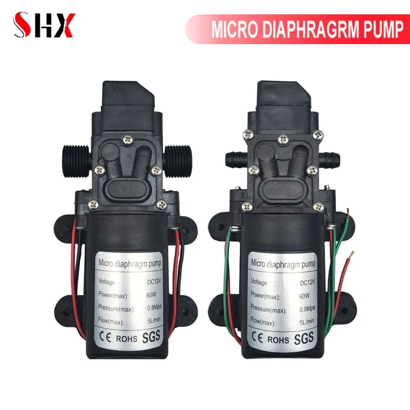 Dc-12V-120psi-5l-Min-Hogedruk-Diafragma-Waterpomp-Zwart-Micro ...