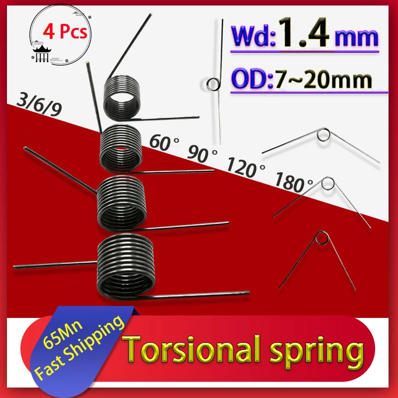Wire-Diameter-1-4mm-V-spring-Torsion-Spring-Hairpin-Spring-180-120-90 ...
