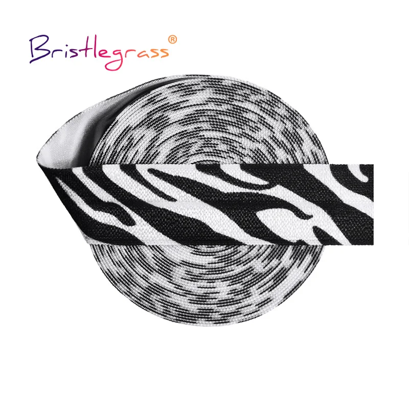BRISTLEGRASS-2-5-10-Yard-3-4-20mm-Black-Zebra-Stripe-Print-Fold-Over ...