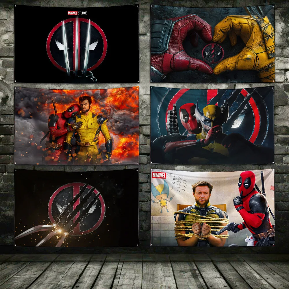 60x90cm-Marvel-Deadpool-and-Wolverine-Flag-Polyester-Digital-Printing ...