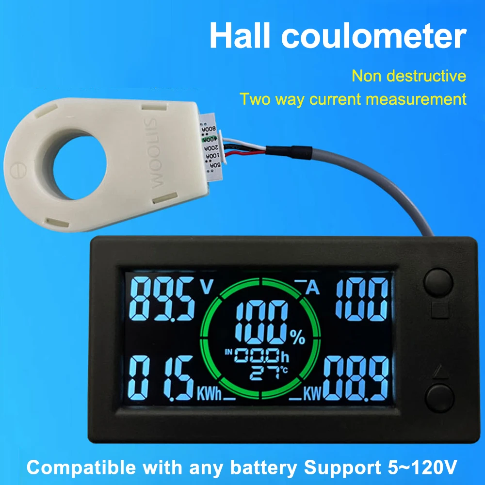 Color Screen Battery Capacity Tester Indicator Voltage Current Power ...