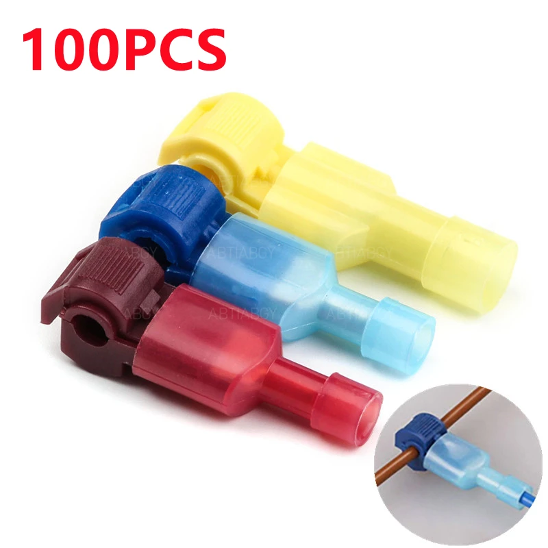 100/60pcs T Tap Type Electrical Connector Crimp Terminals Fast Wire ...