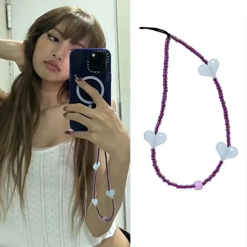 Chains-for-Cellphone-Korean-Hot-Colorful-Acrylic-Heart-Phone-Strap ...