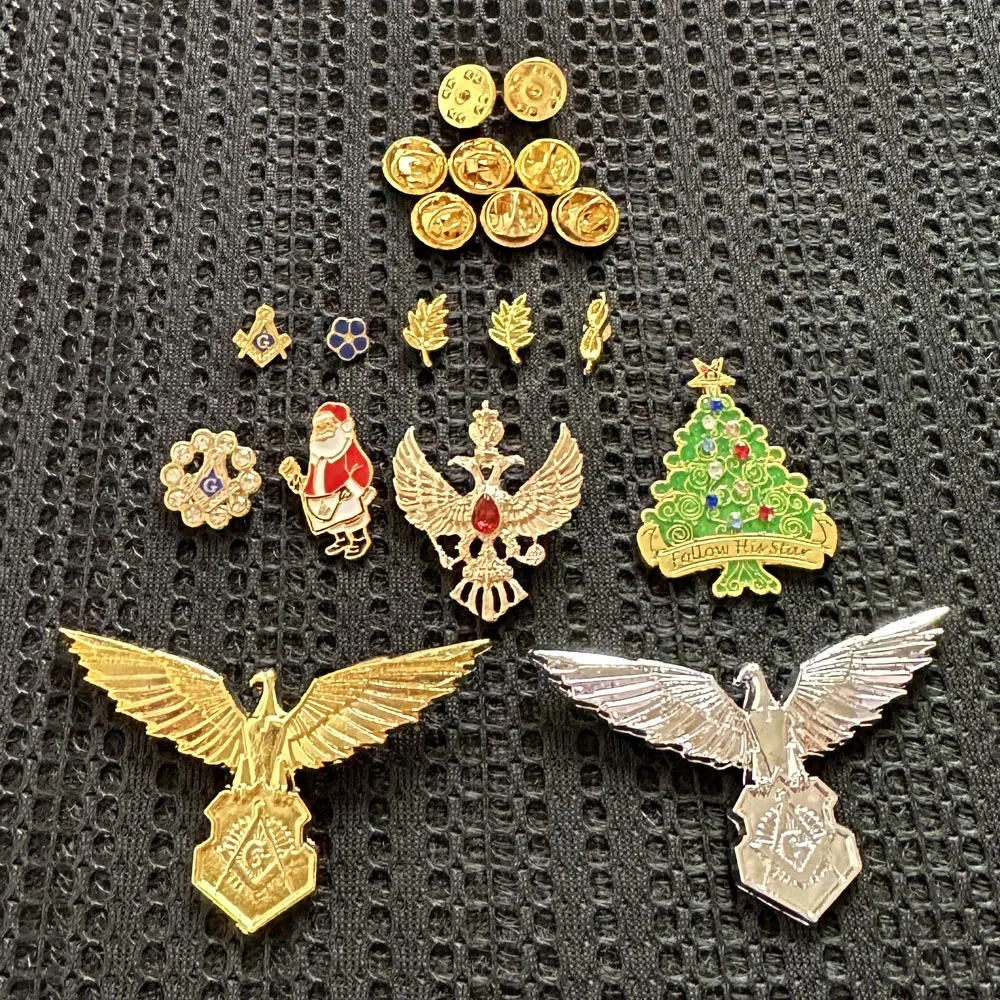 Classic-Metal-Freemasons-Masonic-Brooch-Pins-Double-Headed-Eagle-Santa ...