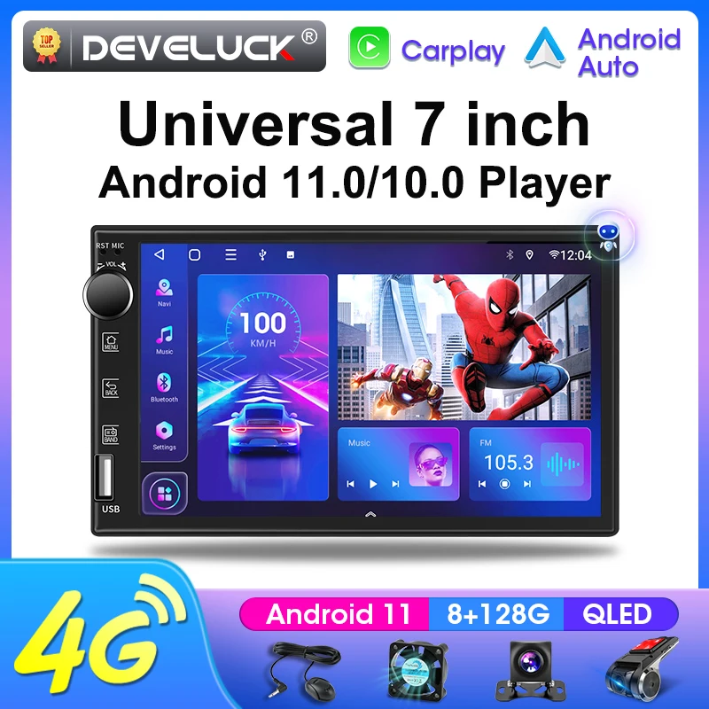 Universal 7 Polegada para nissan kia honda toyota vw 2 din android 11 carro estéreo rádio ...