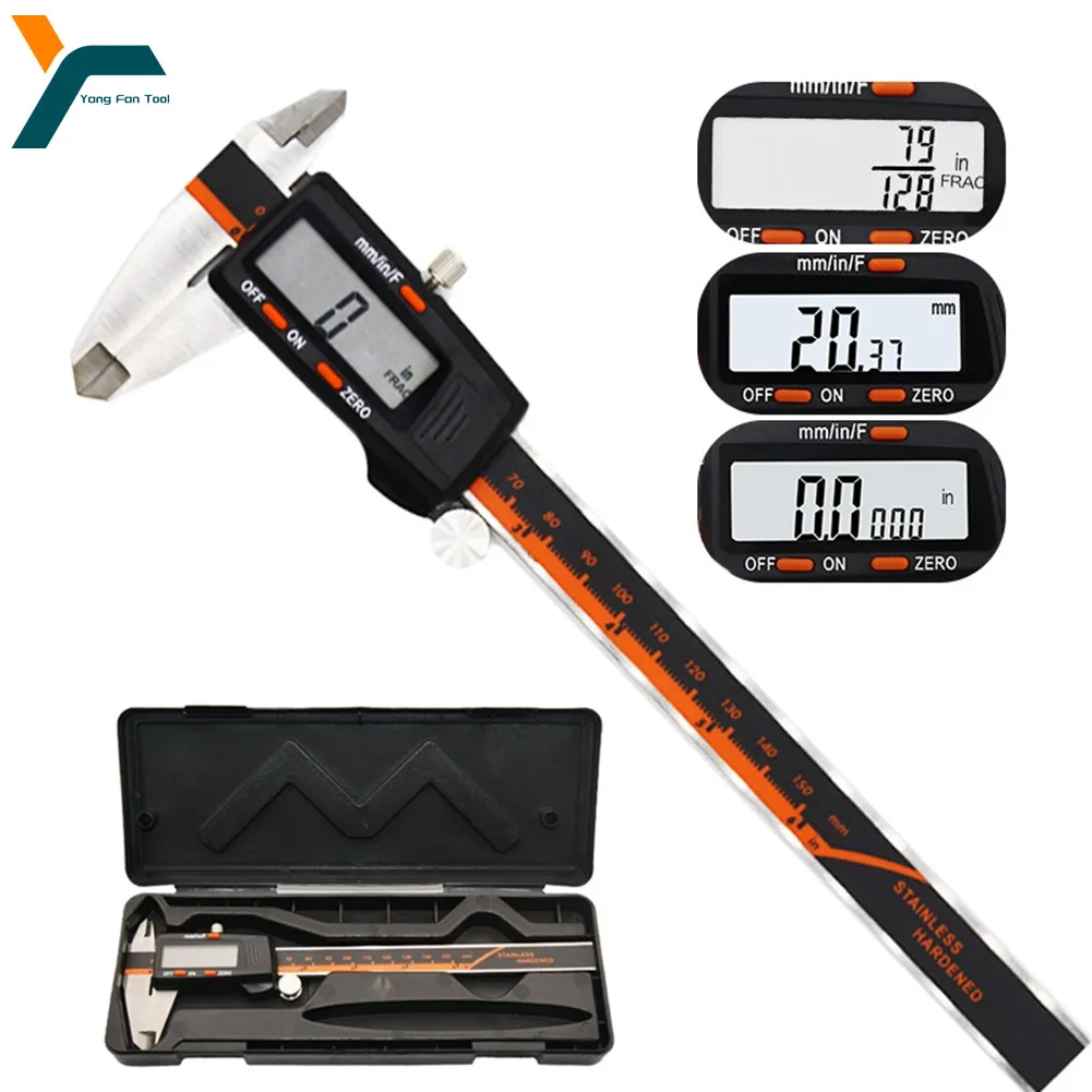 150-200mm-Caliper-Electronic-Digital-Display-Vernier-Caliper-Fraction ...