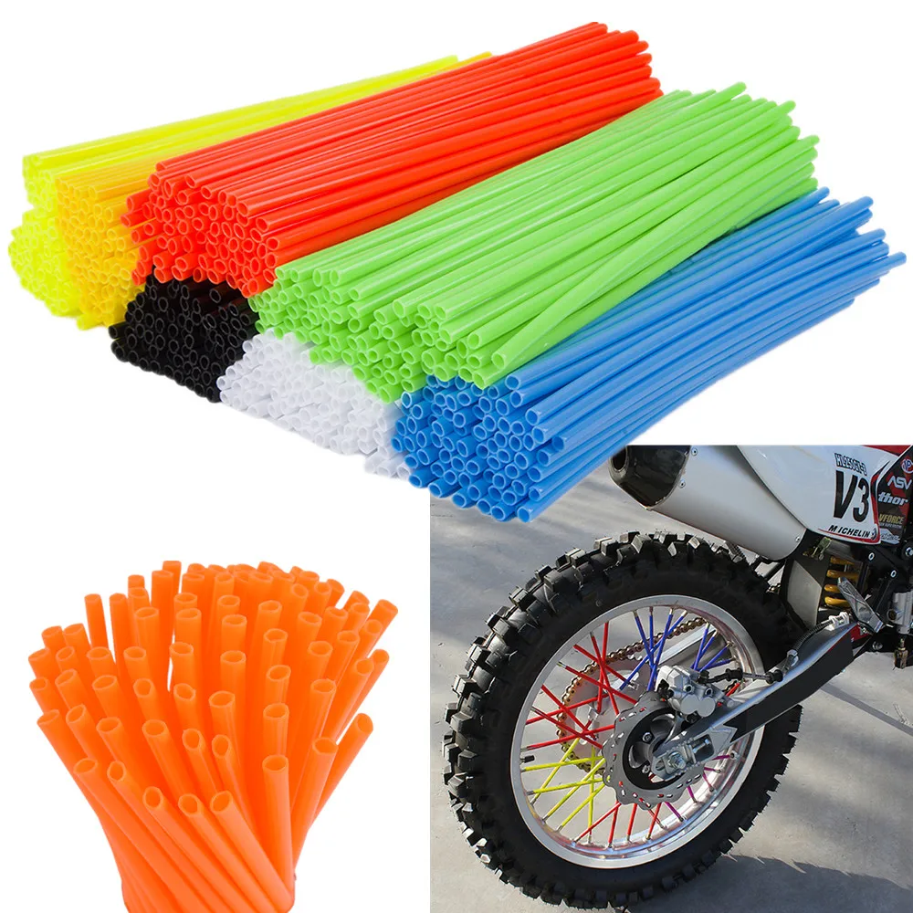 72PCS-24cm-Universal-Motorcycle-Wheel-Spoke-Protector-Wraps-Rims-Skin ...