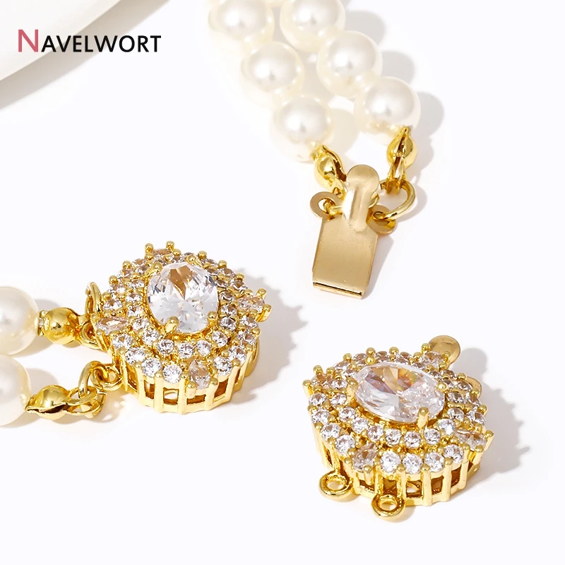 18K-Gold-Plated-Brass-Metal-Oval-Pearl-Necklace-Clasps-Fasteners-For ...