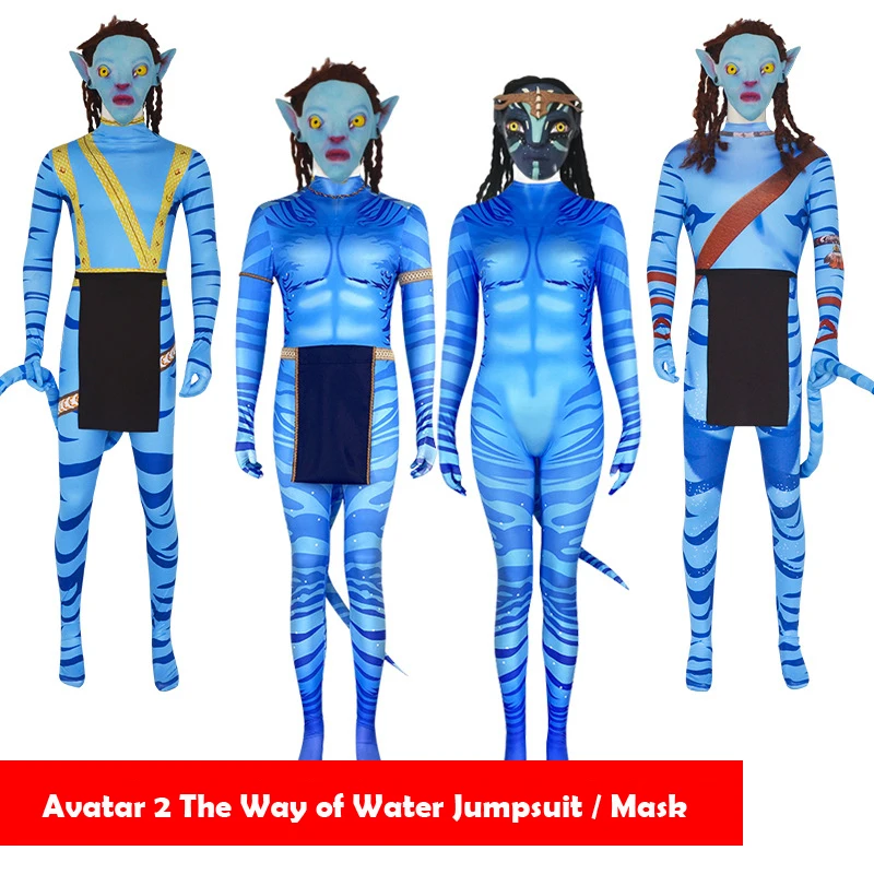 Avatar 2 The Way of Water Cosplay Costume Jake Sully Neytiri Bodysuit ...