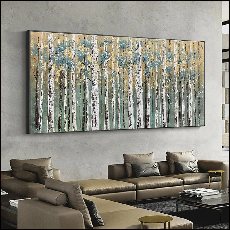 Abstract Birch Tree Paintings