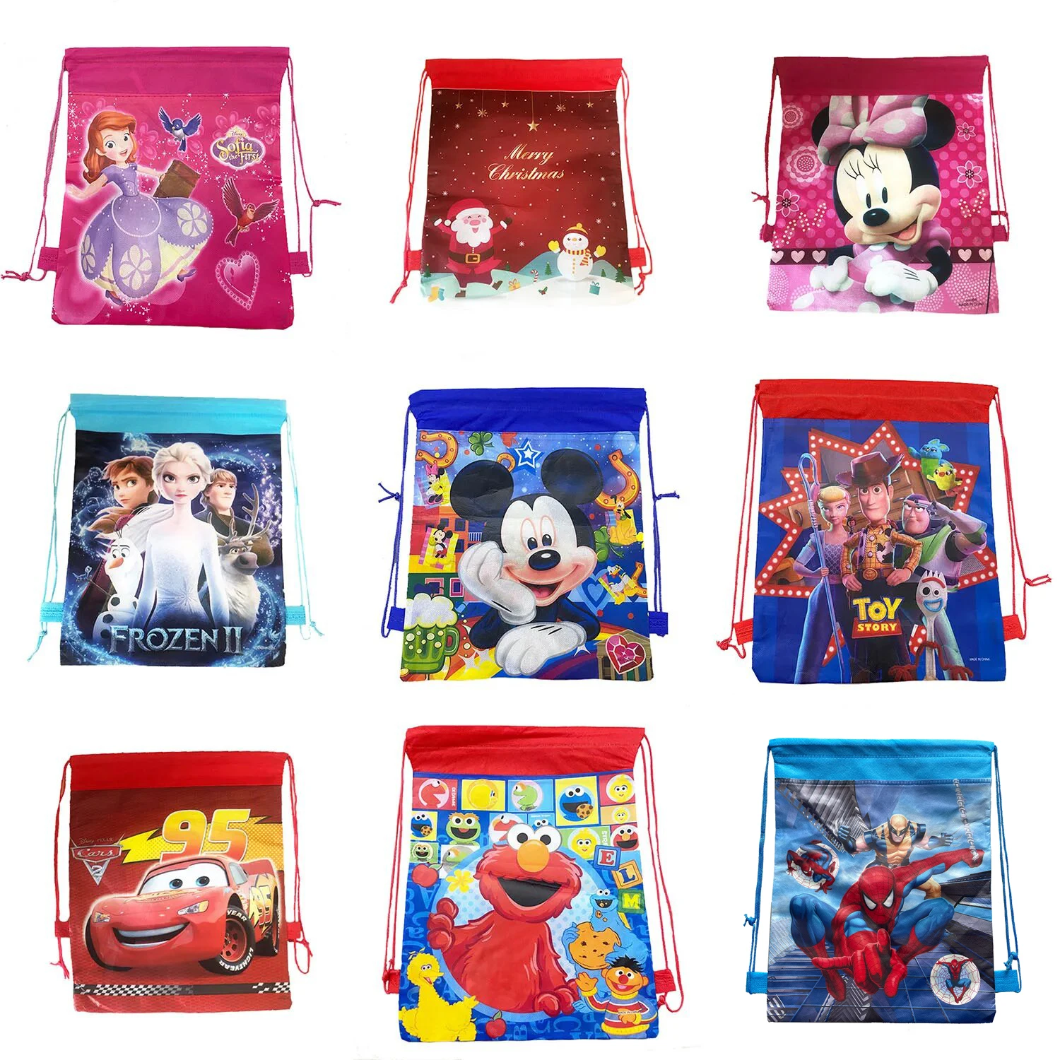 1-5-10-20pcs-Disney-Forzen-Non-woven-Drawstring-Backpack-Gift-Bags ...