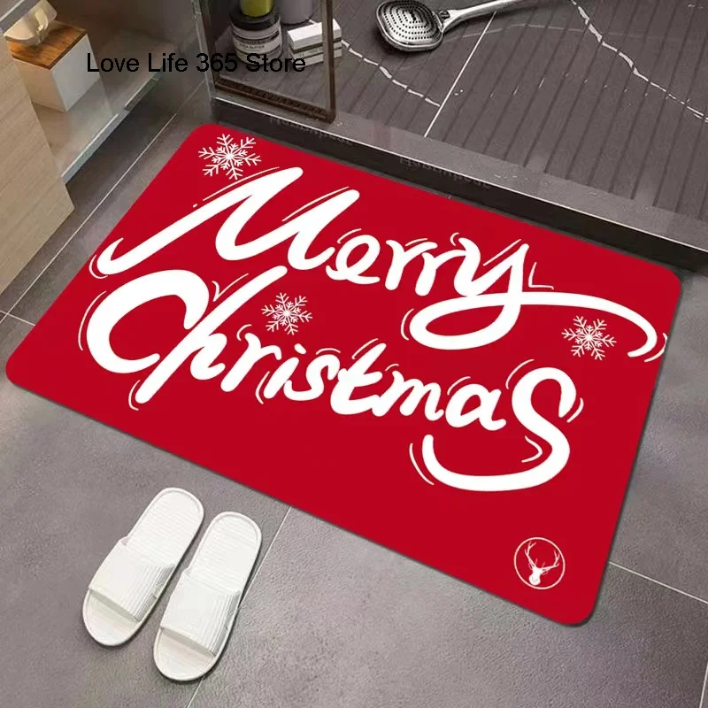 Red-Merry-Christmas-Entrance-Doormat-Cartoon-Festival-Printed-Floor-Mat ...