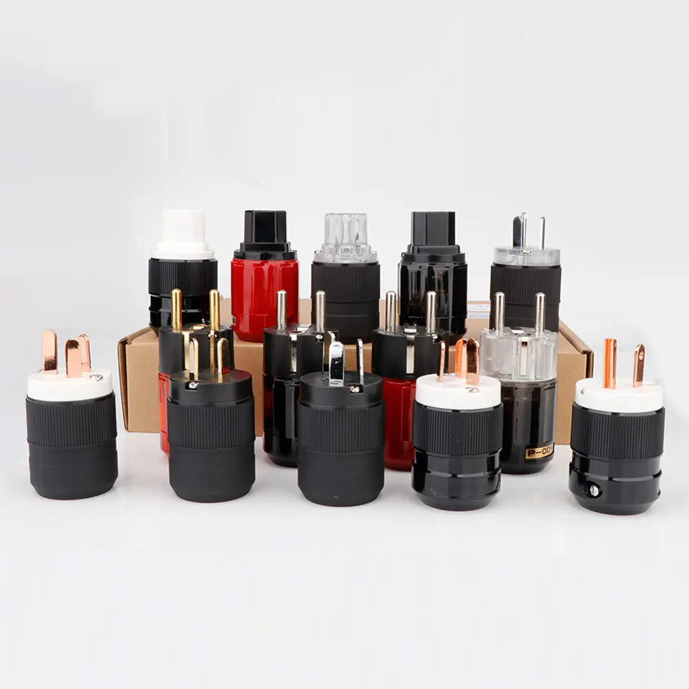 Male-Female-Power-Plug-24K-Gold-plated-Rhodium-silver-Plated-HIFI-diy ...