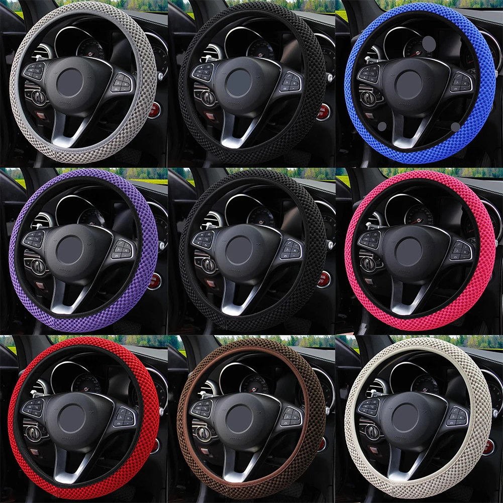 Universal-Car-Steering-Wheel-Cover-Breathable-Anti-Slip-Steering-Covers ...