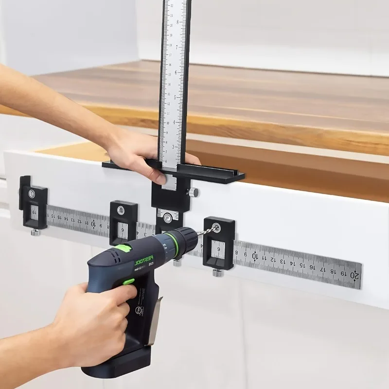 Drill-Bit-Punch-Locator-para-Carpintaria-Jig-Rill-Guia-Gabinete-Punho ...