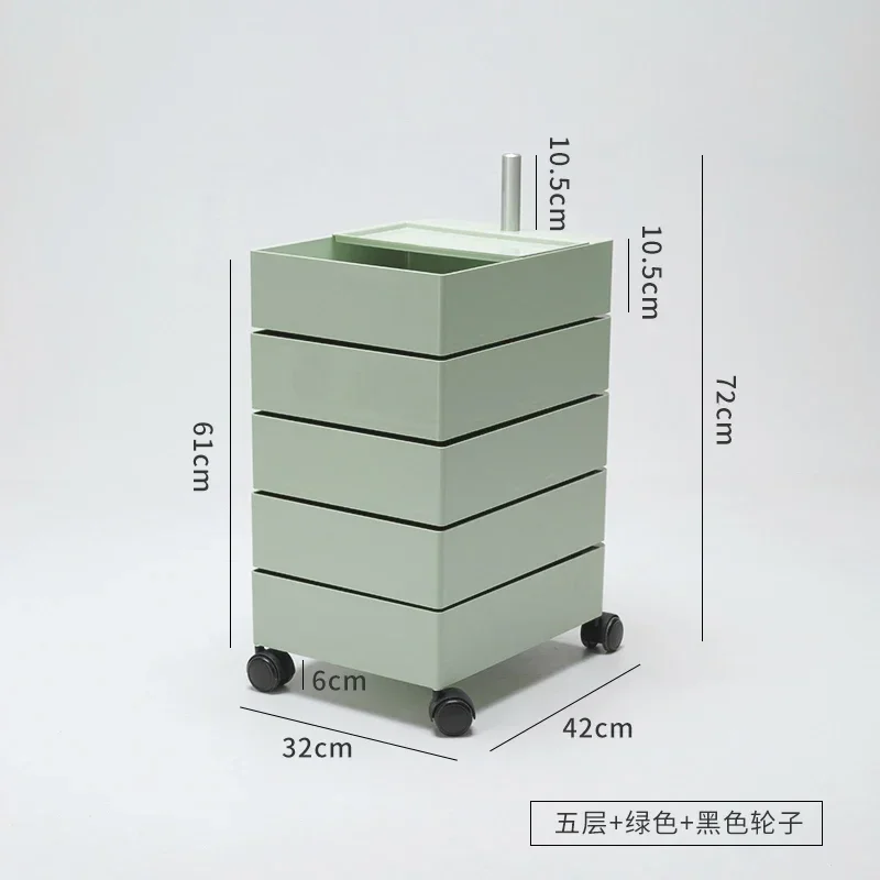 Movable trolley drawer rotary bedside storage cabinet under plastic ...