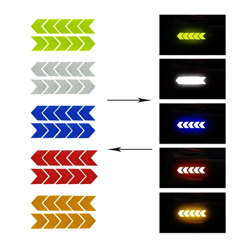 10Pcs-Arrow-Reflective-Sticker-Car-Motorcycle-Bicycle-Decal-Safety ...
