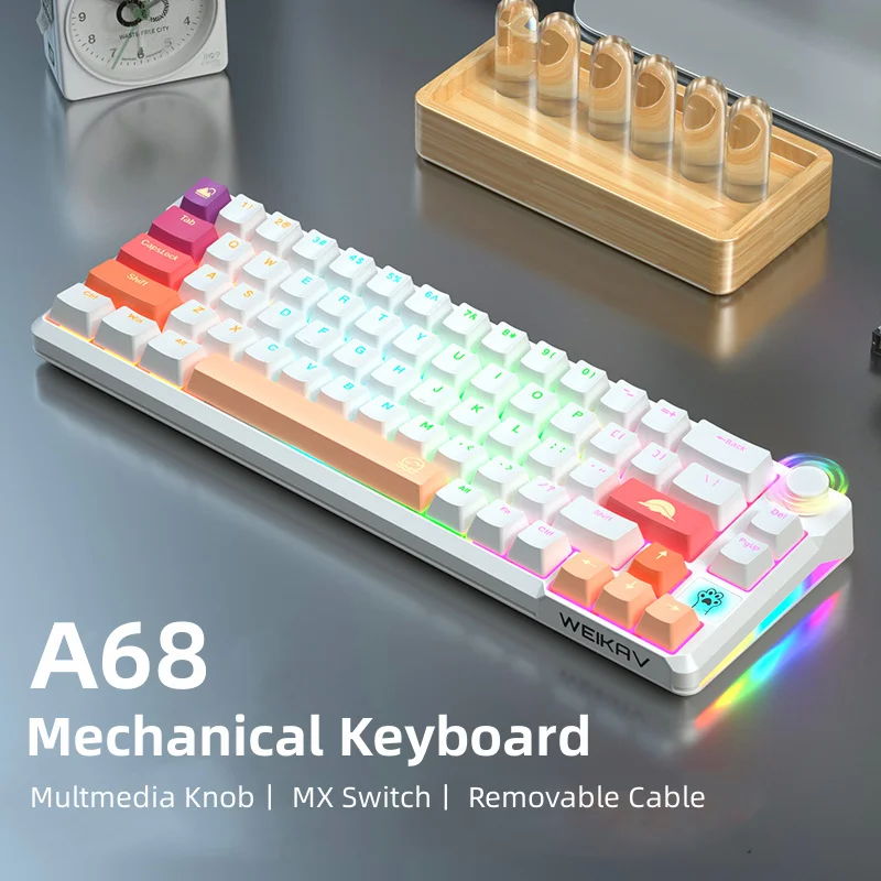 Gaming-Mechanical-Keyboard-USB-Type-c-Wired-Mini-Brown-Red-Blue-Switch ...