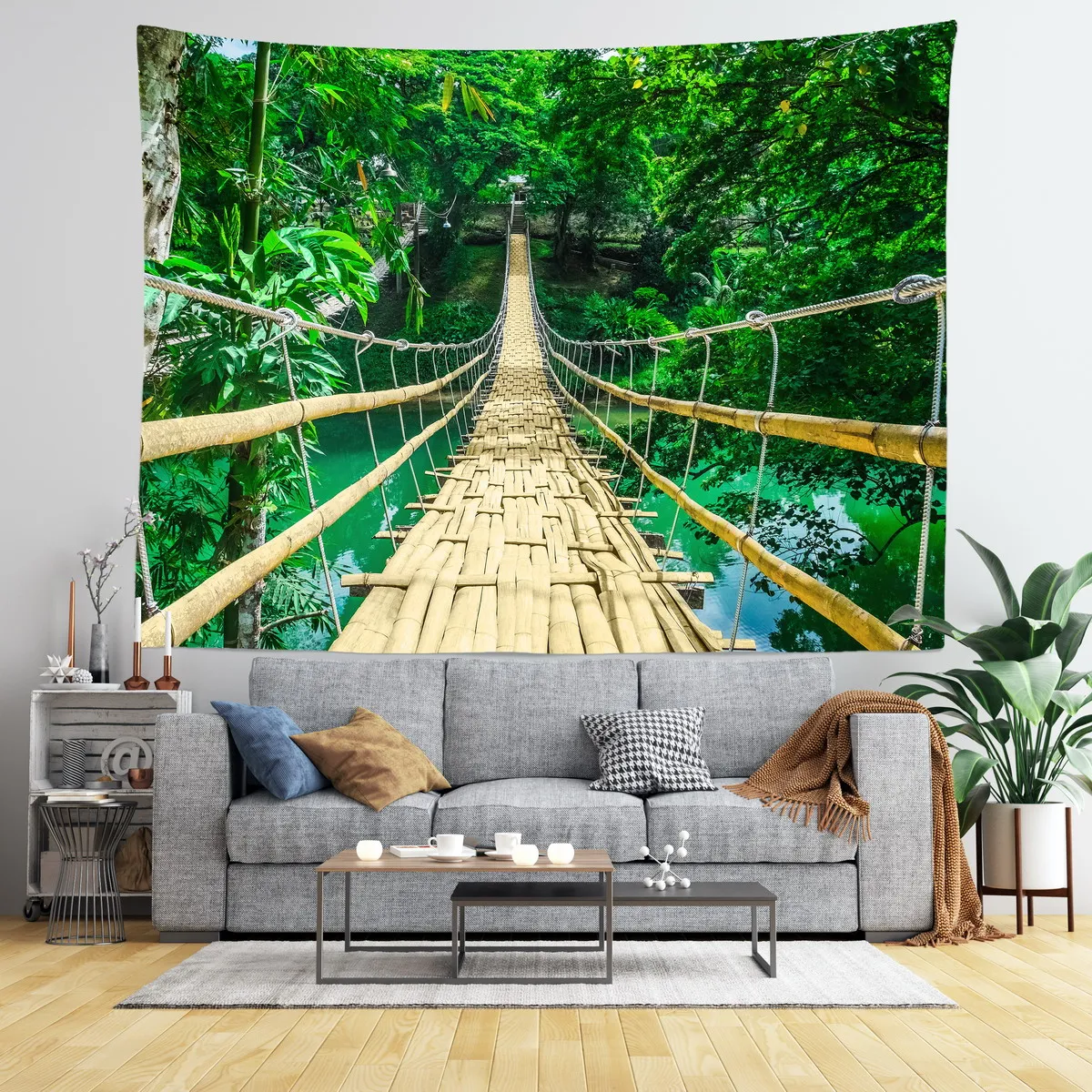 Hanging Wall Hanging Bridge | Hanging Bridges Tapestry | Bridge Wall ...