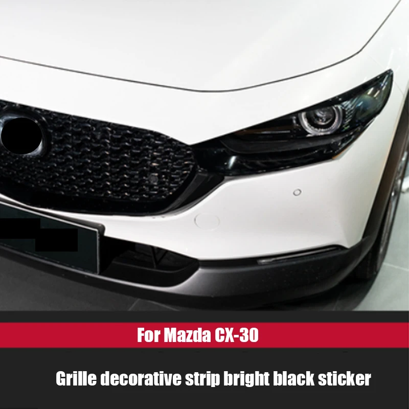 For-Mazda-CX-30-modified-grille-trim-strip-bright-black-sticker-special ...