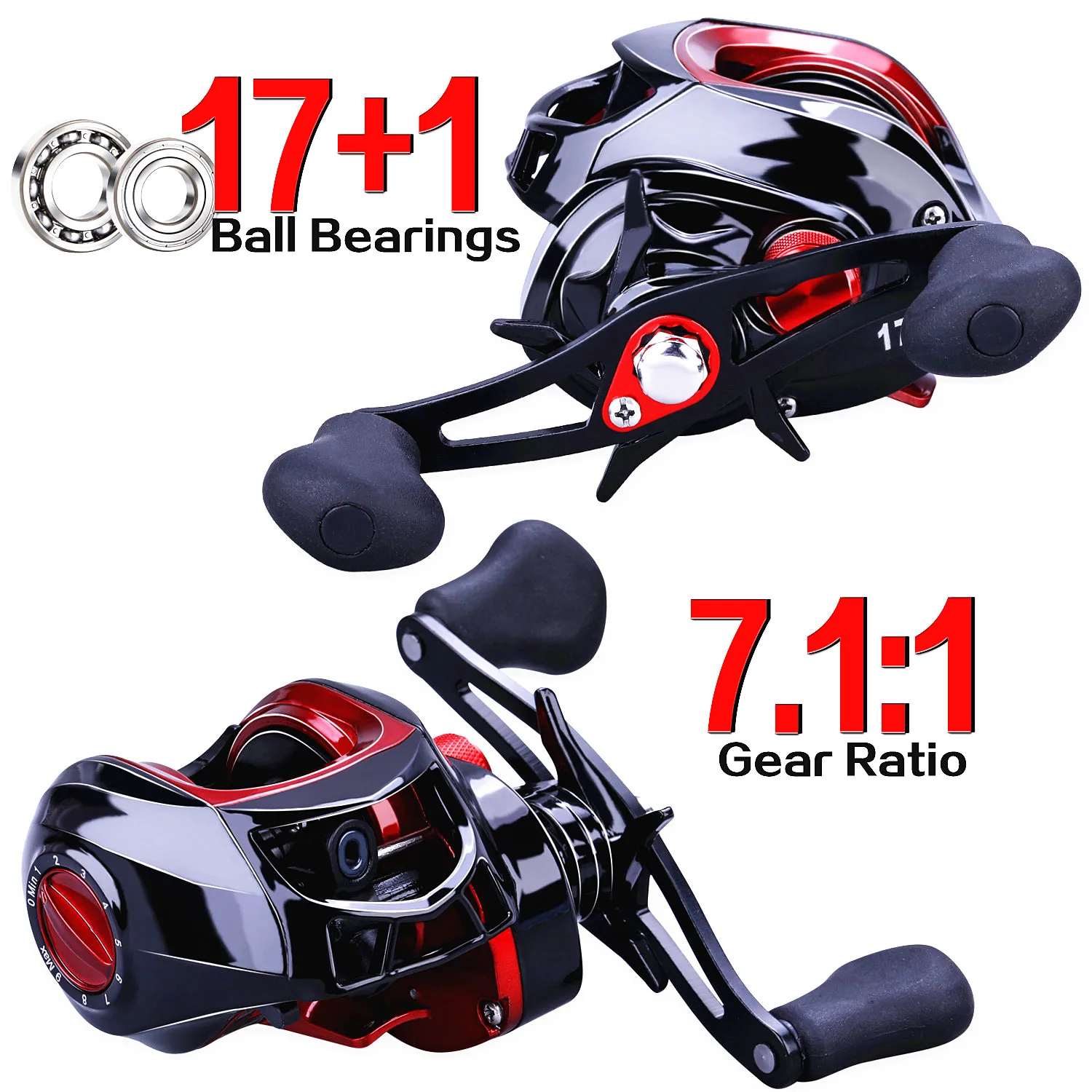 Sougayilang 17+1bb Baitcasting Fishing Reel Casting Anti-corrosio Reels Saltwater Freshwater ...
