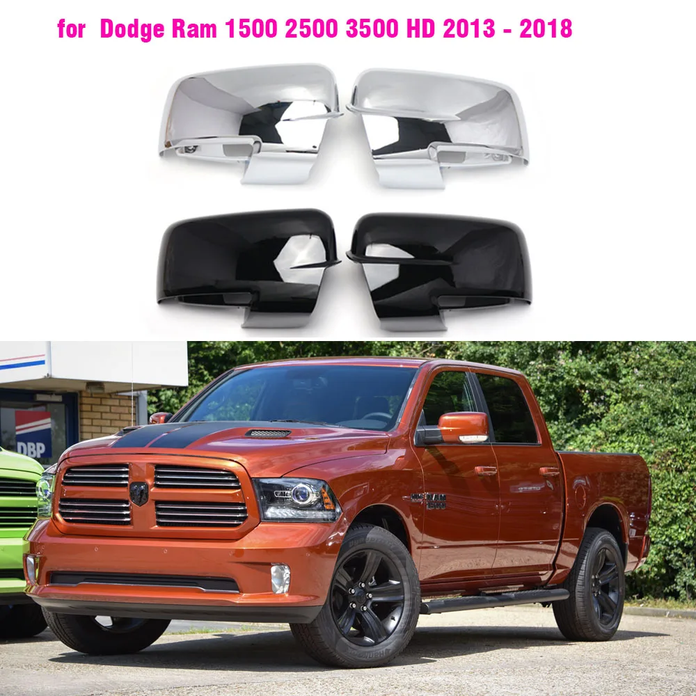 Rearview Mirror Cover Cap Chrome / Black Replace for Dodge Ram 1500 ...