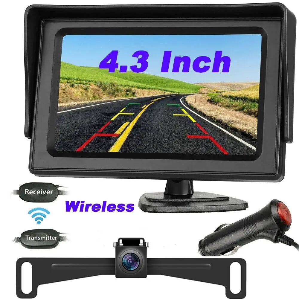 Bileeko-Wireless-Car-Backup-Camera-Night-Vision-HD-4-3-Monitor-Rear ...