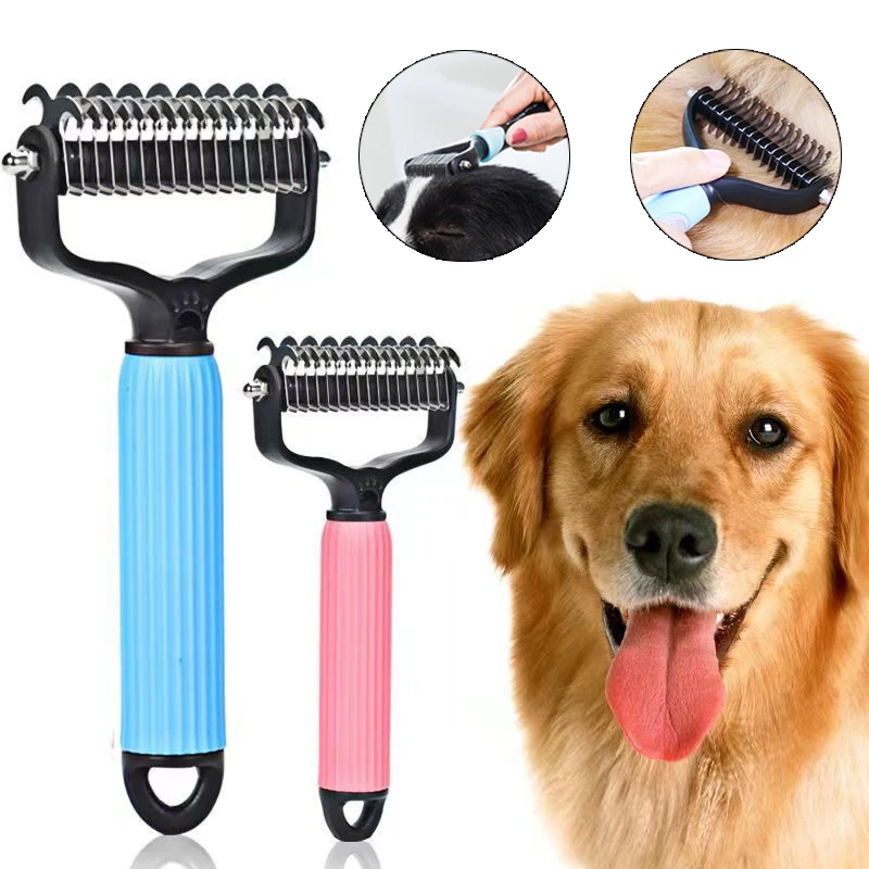 A Pet Double-sided Knot Comb Dog Comb Dog Comb Cat Beauty Hair Removal ...