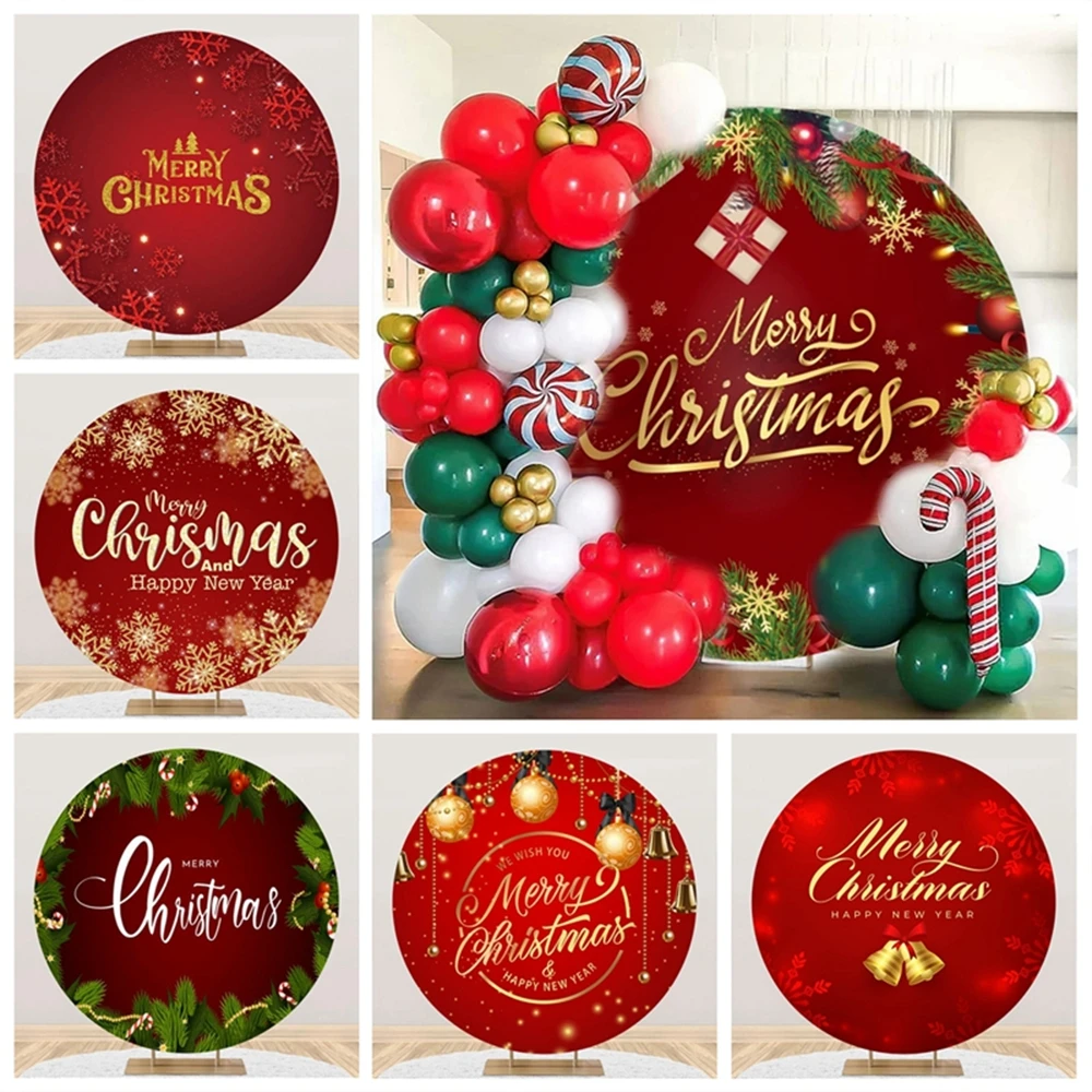 Christmas-Round-Backdrop-Cover-for-Photography-Winter-Xmas-Party-Gold ...