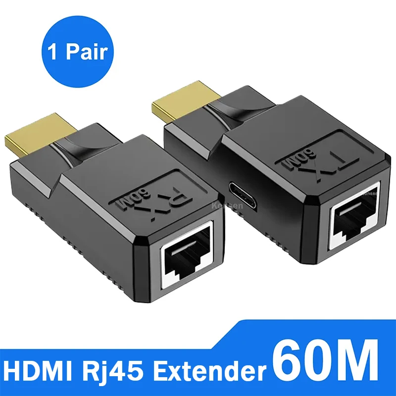 Extensor-de-HDMI-de-60M-sobre-un-solo-Cable-Rj45-Cat6-1080P-extensor ...
