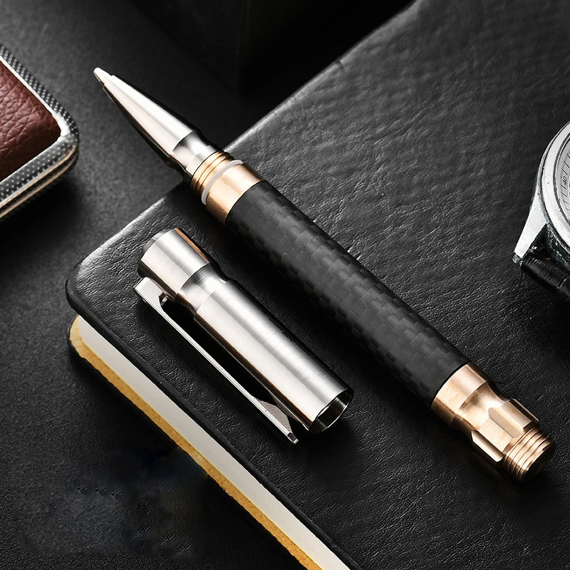 1PC-Brass-Carbon-fiber-EDC-Pen-With-Writing-Multi-functional-Portable ...