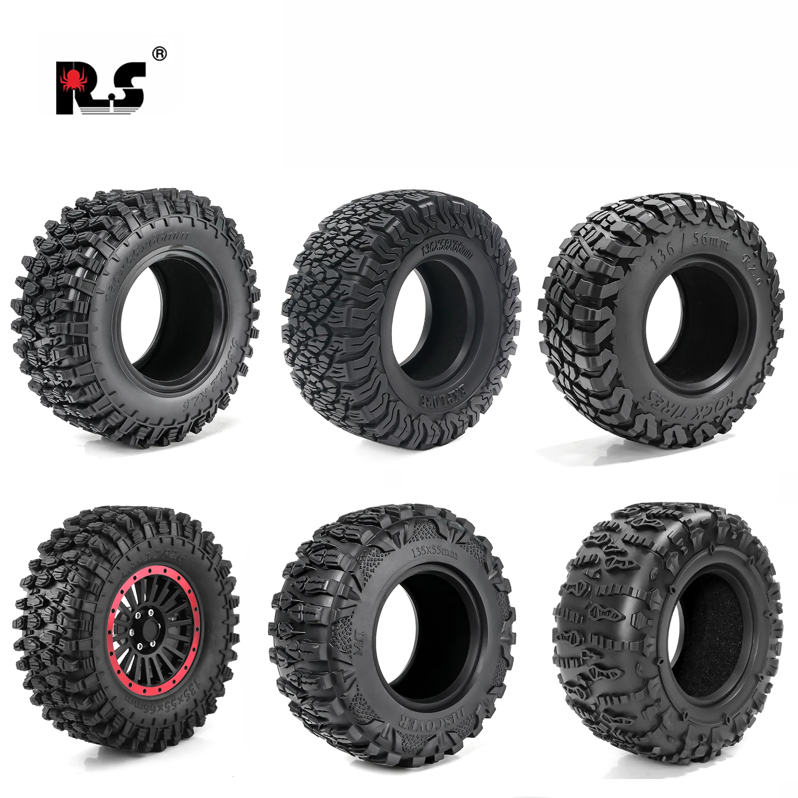 RS-RC-4Pcs-2-6-inch-All-Terrain-Rubber-butyl-rubber-Dragon-Claw-tires ...
