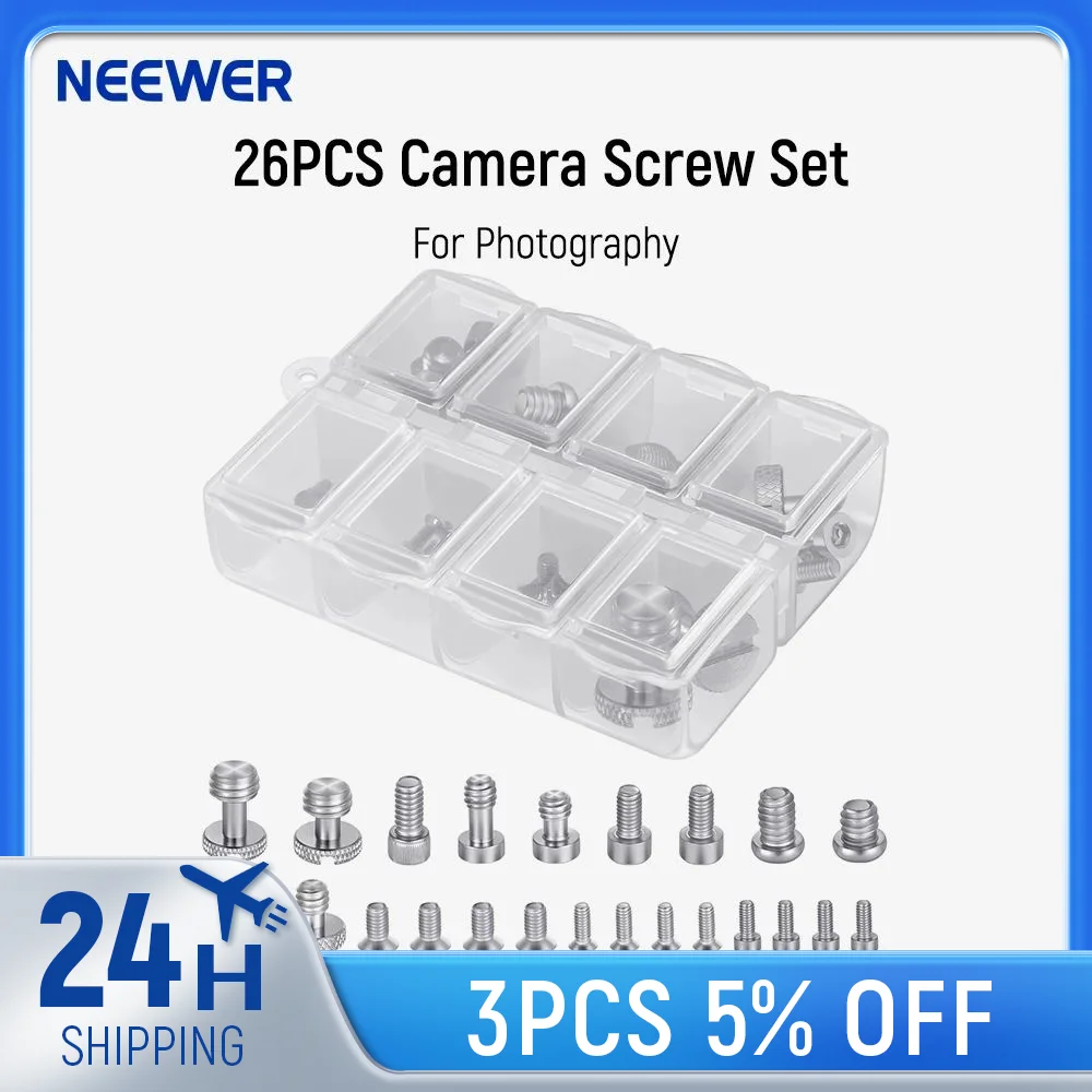 NEEWER-26PCS-Camera-Screw-Set-for-Photography-Equipment-Includes-1-4-3 ...