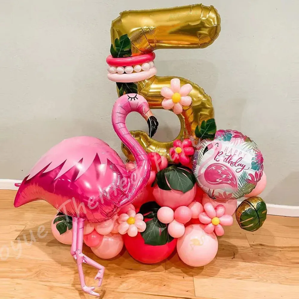 Globo-de-aluminio-de-flamenco-con-tema-Hawaiano-32-pulgadas-n-mero ...
