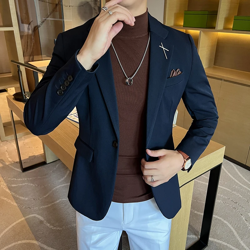 7XL-M-Solid-Color-Business-Suit-Jackets-Men-Slim-Fit-Wedding-Groom ...