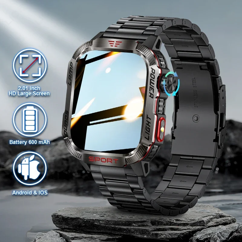 LIGE 600mAh Battery Rechargeable Smart Watch Men For All Smartphone ...