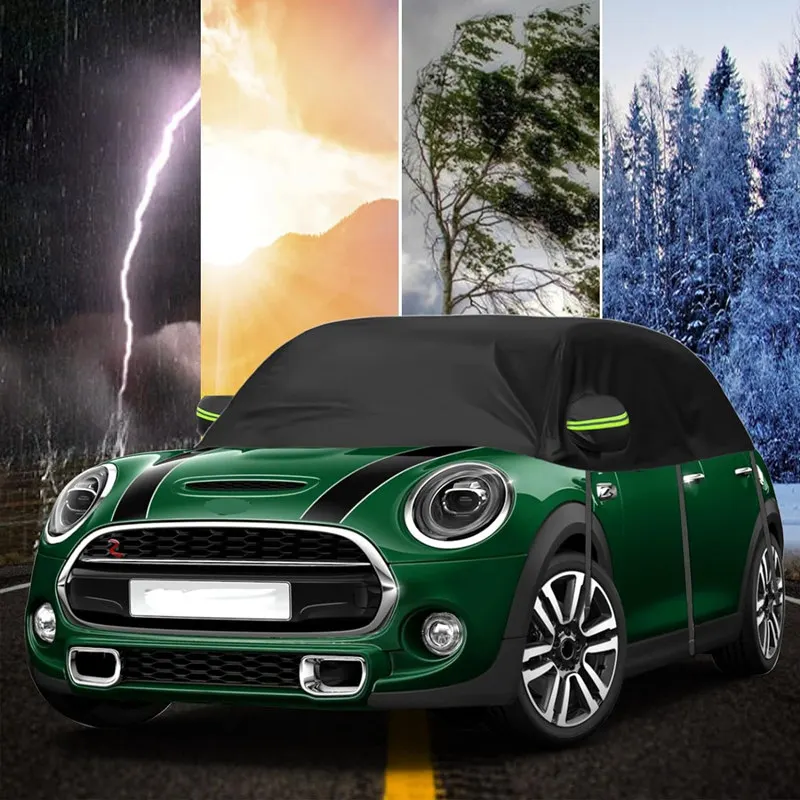 Car-Cover-210T-Auto-Half-Body-Cover-Waterproof-Dust-proof-Anti-UV-Roof ...