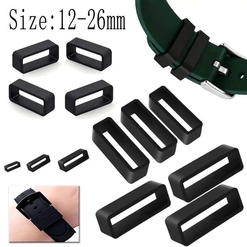 15/10/5pcs Rubber Silicone Watch Band Keeper Holder Loop 12mm 16mm 18mm ...