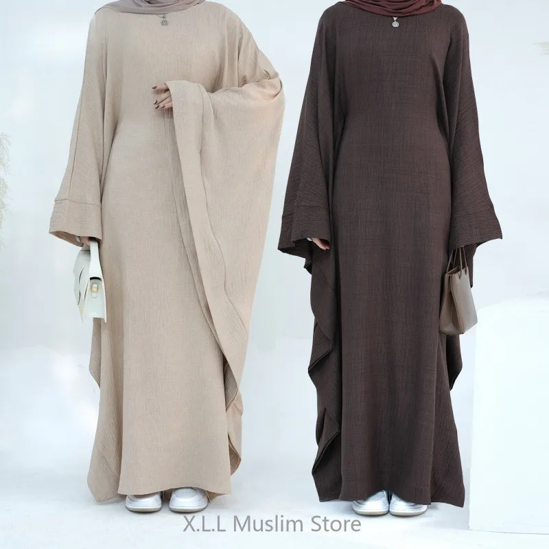 2024-Dubai-Eid-Ramadan-Bat-Sleeve-Prayer-Garment-Batwing-Abaya-Muslim ...