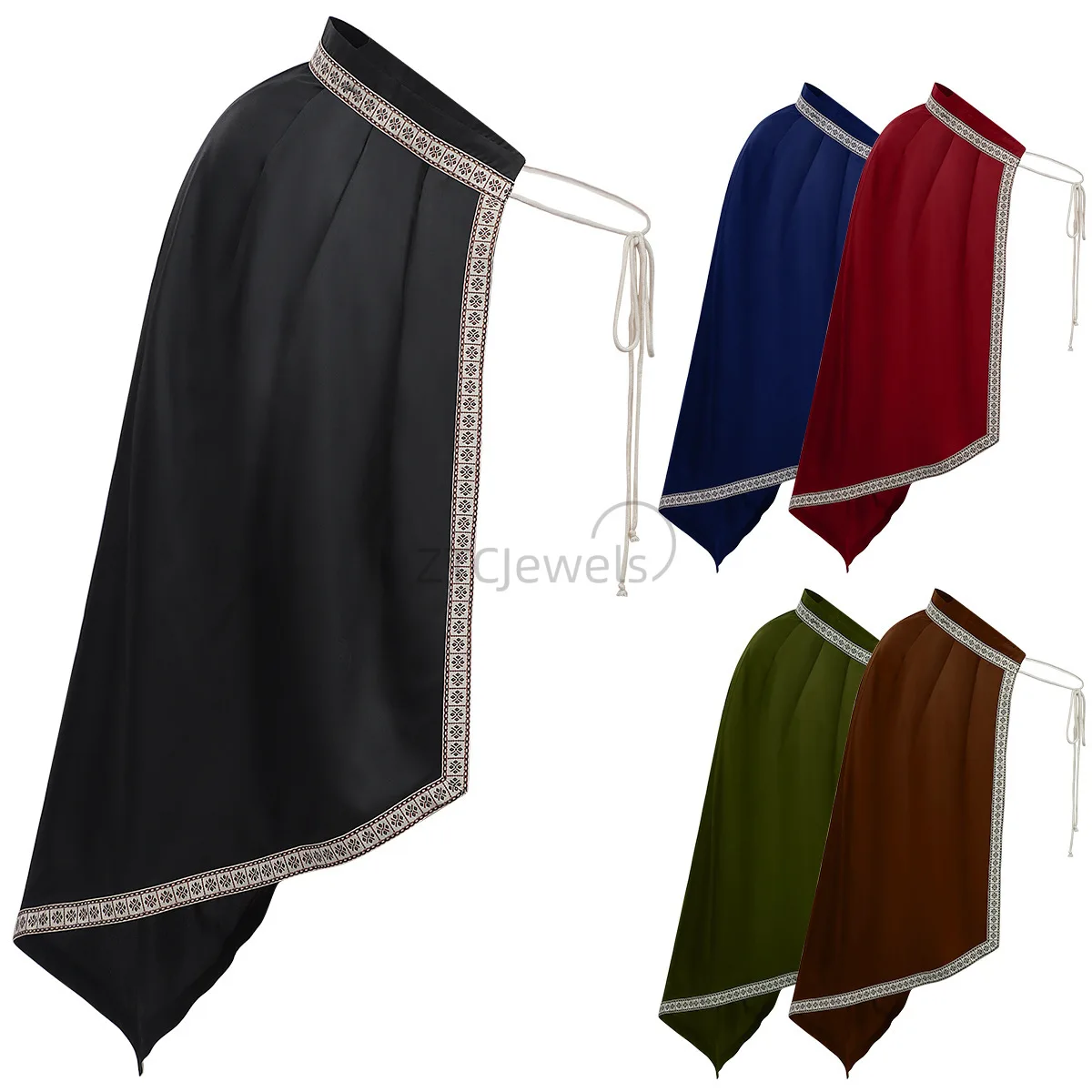 2026 New Medieval Men's Renaissance Shawl Half Shoulder Cloak Medieval ...