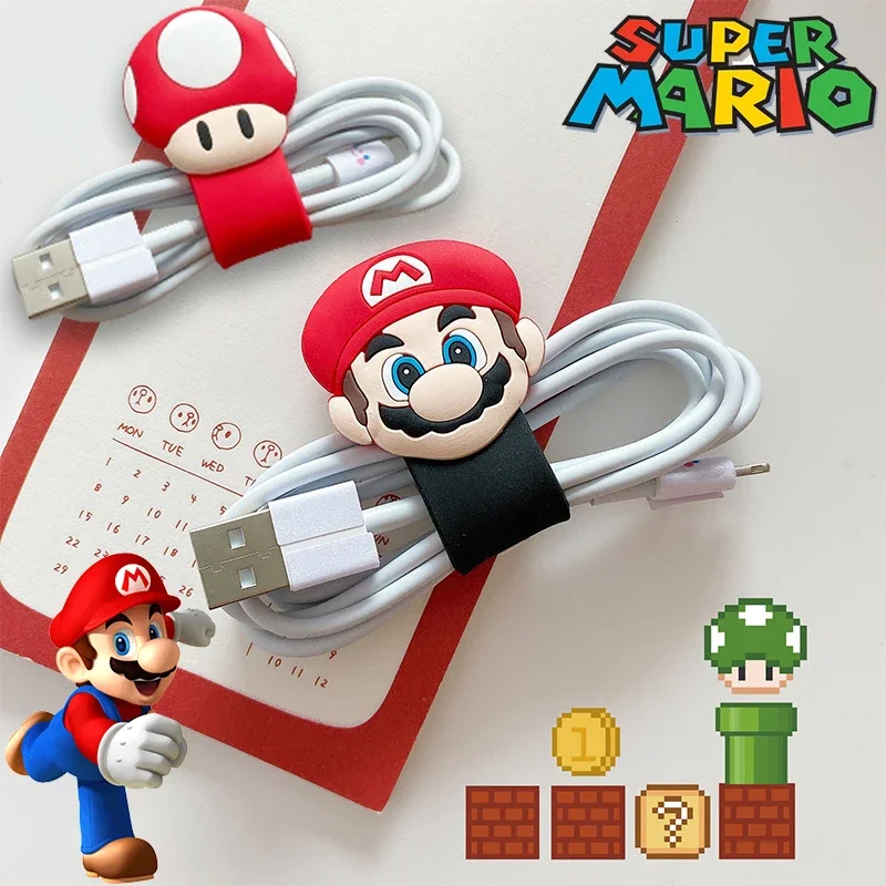Super-Mario-Bros-Cable-Organizer-Ties-Clip-Anime-Mobile-Phone-Cable ...