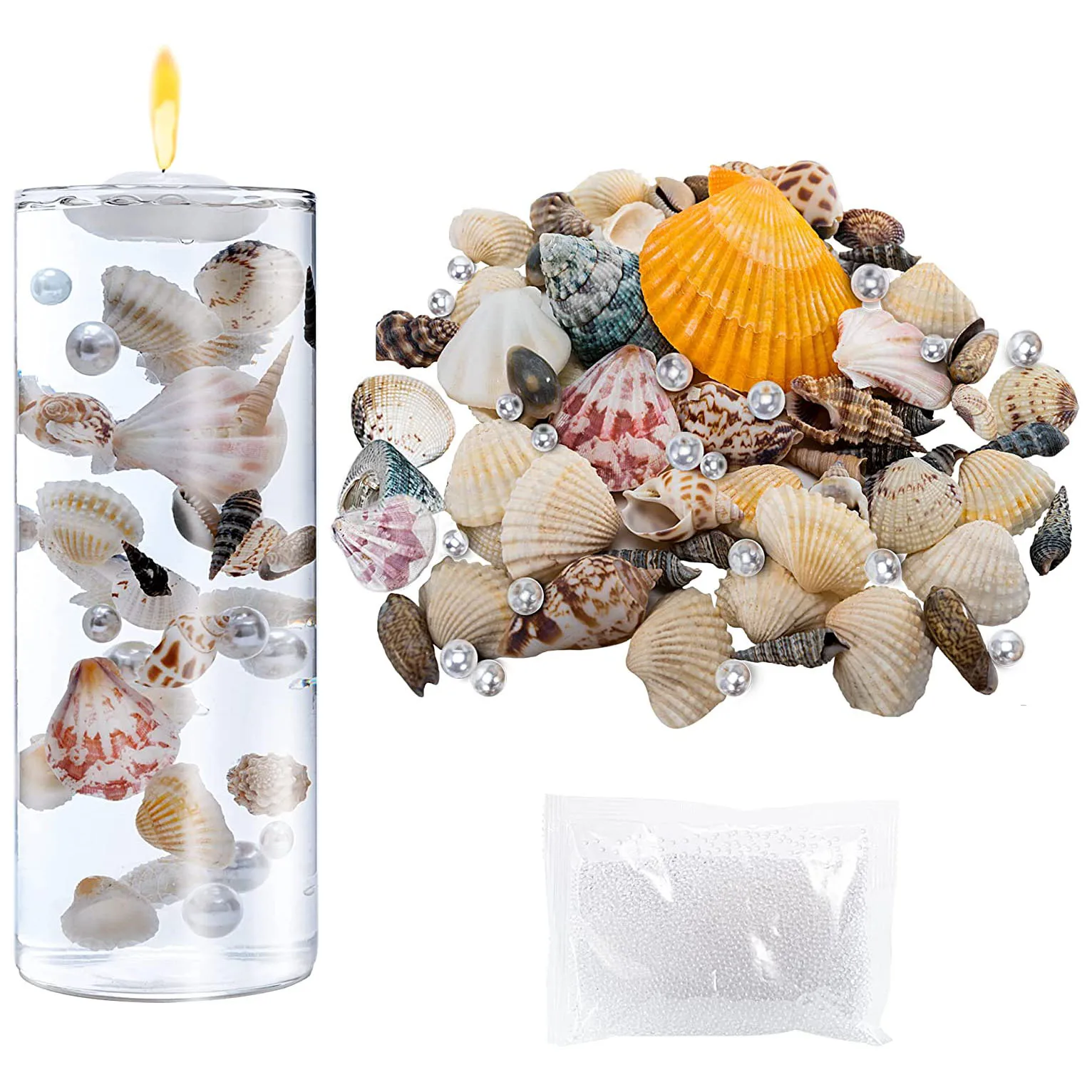 Floating-Pearl-Vase-Filled-Shells-Summer-Ocean-Theme-Table-Centerpieces ...