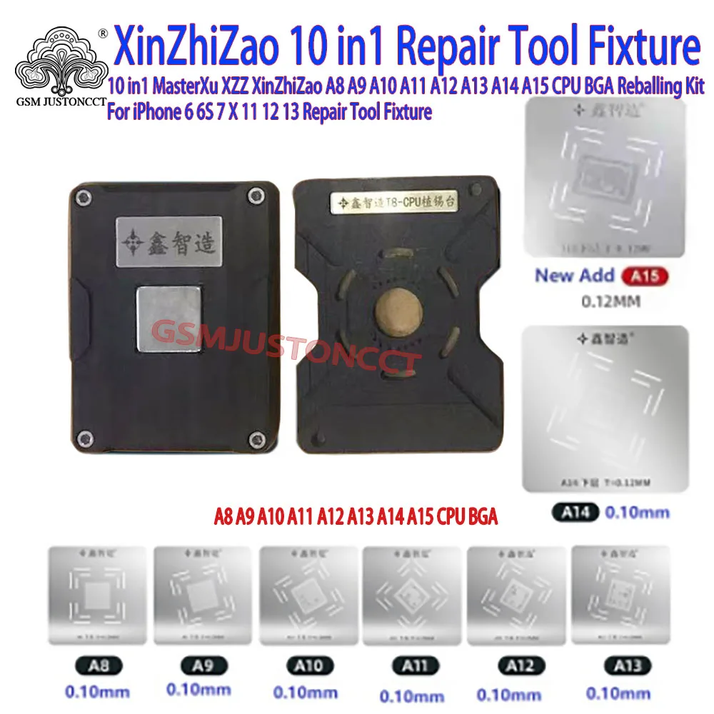 10in1 MasterXu XZZ XinZhiZao A8A9 A10 A11 A12 A13 A14 A15 CPU BGA ...
