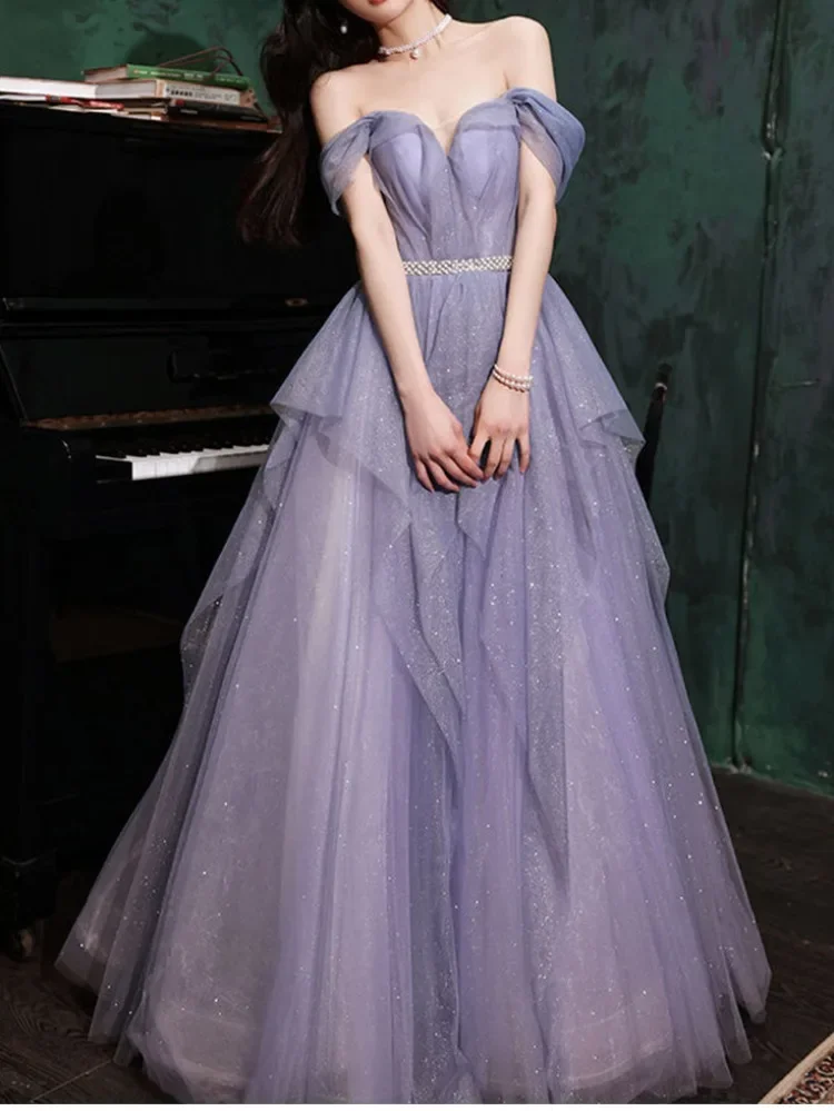 Temperament-Strapless-Elegant-Graduation-Dresses-Slim-Waist-Prom-Party ...