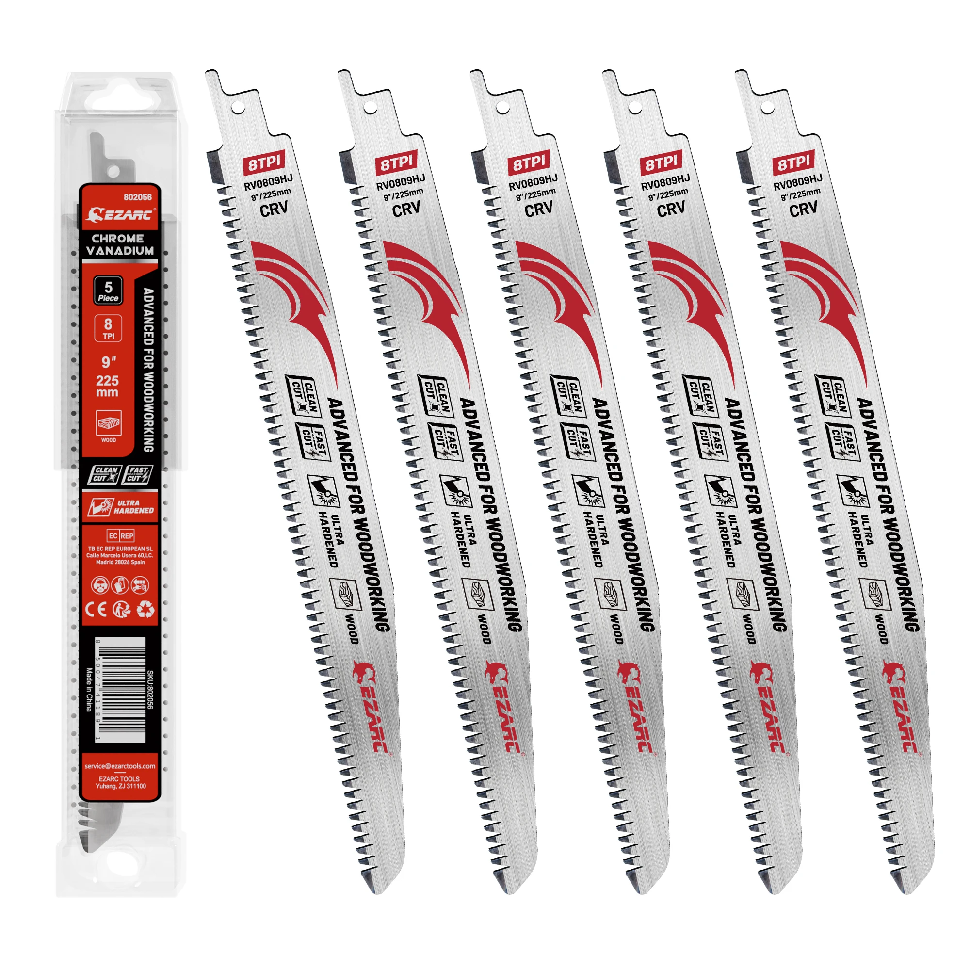 EZARC-Reciprocating-Saw-Blades-9-Inch-Japanese-Teeth-Design-Tri-Edged ...