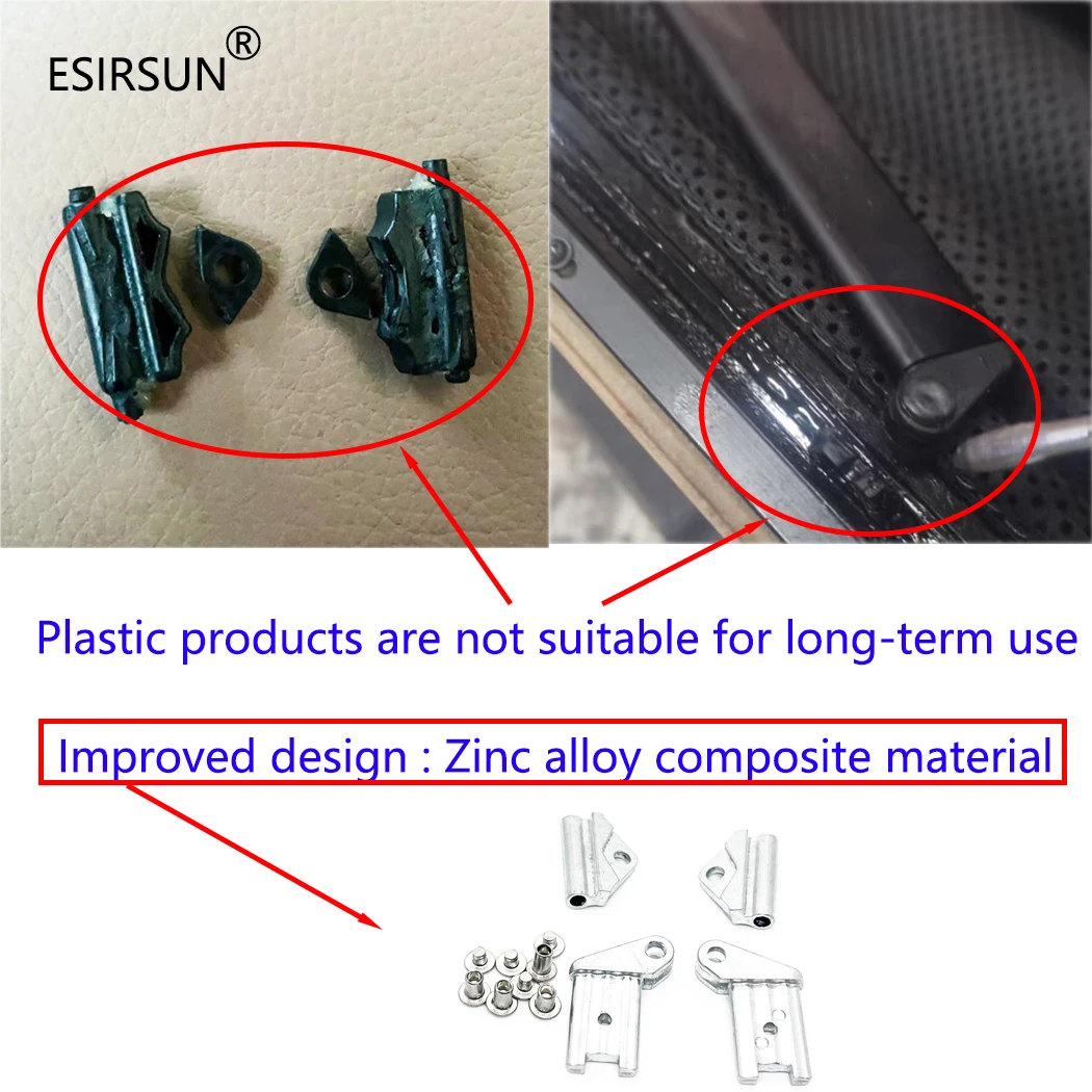 ESIRSUN Rear Window Electric Curtain Sun Shade Blind Clips Bracket Set ...