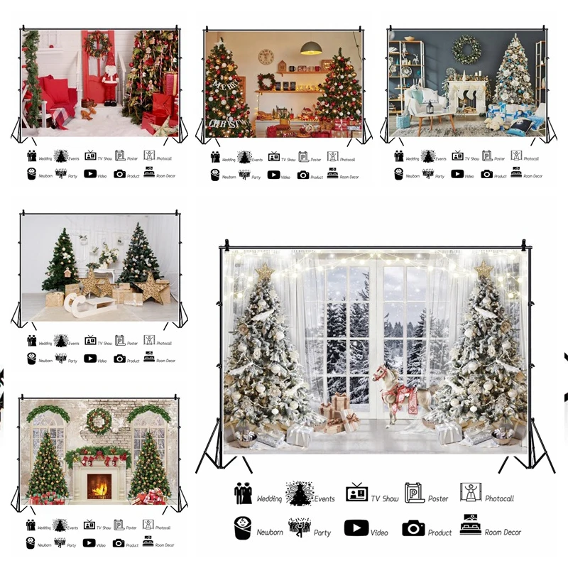 Christmas-backdrops-for-photography-Christmas-Tree-Gift-Backgrounds ...